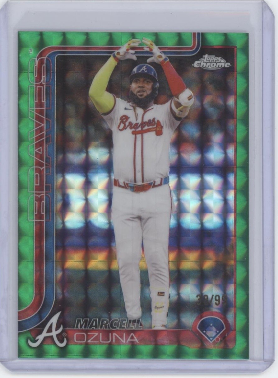Marcell Ozuna 2025 Topps Chrome #250 Printing Plates Black /1 Price ...