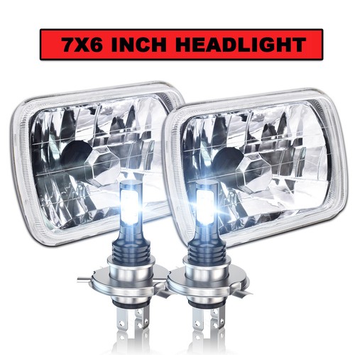 2PCS Fits for Peterbilt 330 365 367 2PC 7x6" LED Headlights w/ Bulbs Hi ...