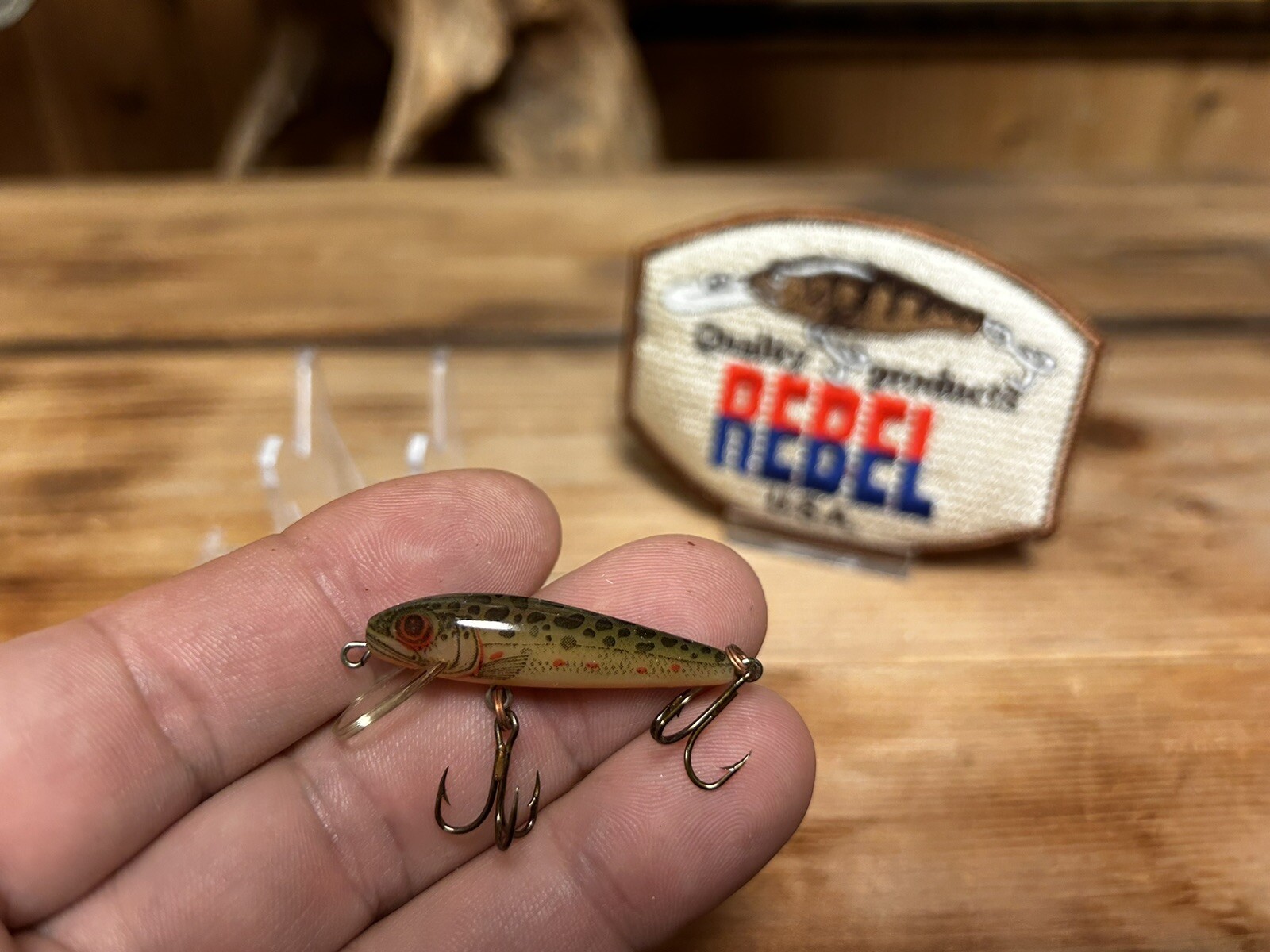 Vintage Rebel Naturalized Minnow 1-1/2” NIB Color Brown Trout Bass ...