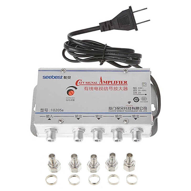 4-Way Port HDTV TV Antenna Signal Amplifier TV CATV Cable Booster ...