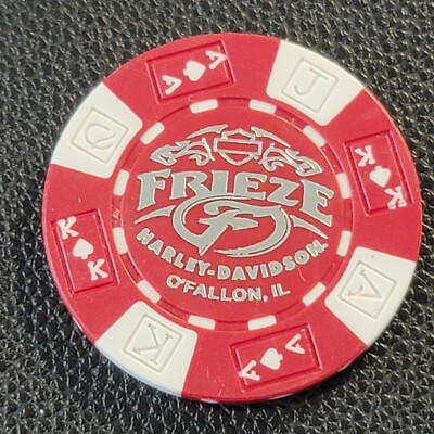 FRIEZE HD ~ ILLINOIS (Red AKQJ) Harley Davidson Poker Chip (CLOSED) | eBay