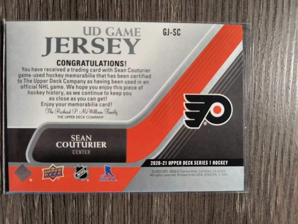 2020-21 Upper Deck - UD Game Jersey #GJ-SC Sean Couturier (MEM) | eBay