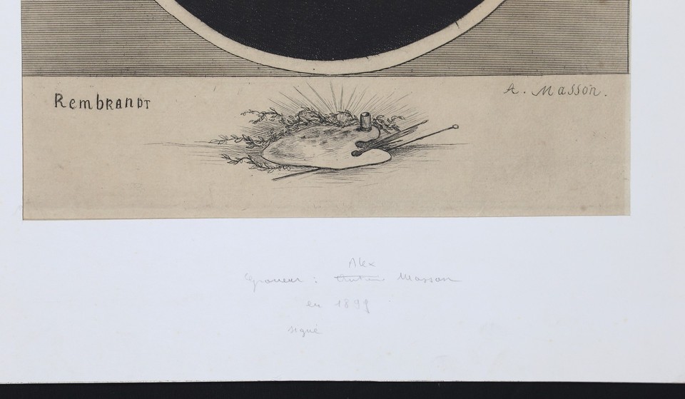 Alexandre Charles MASSON (Xix-Xx) Grande Incisione Antica Rembrandt Van ...