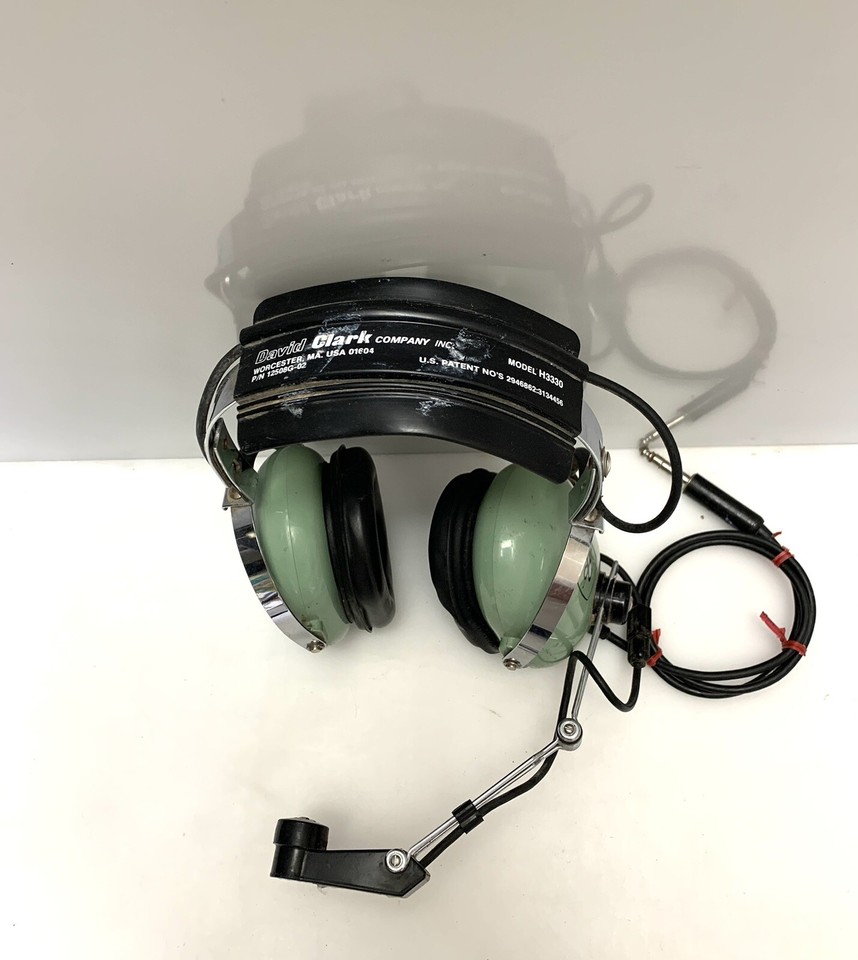 David Clark H3330, M-1/DC Headset W/ 12948G-01 Boom Mounted Microphone ...