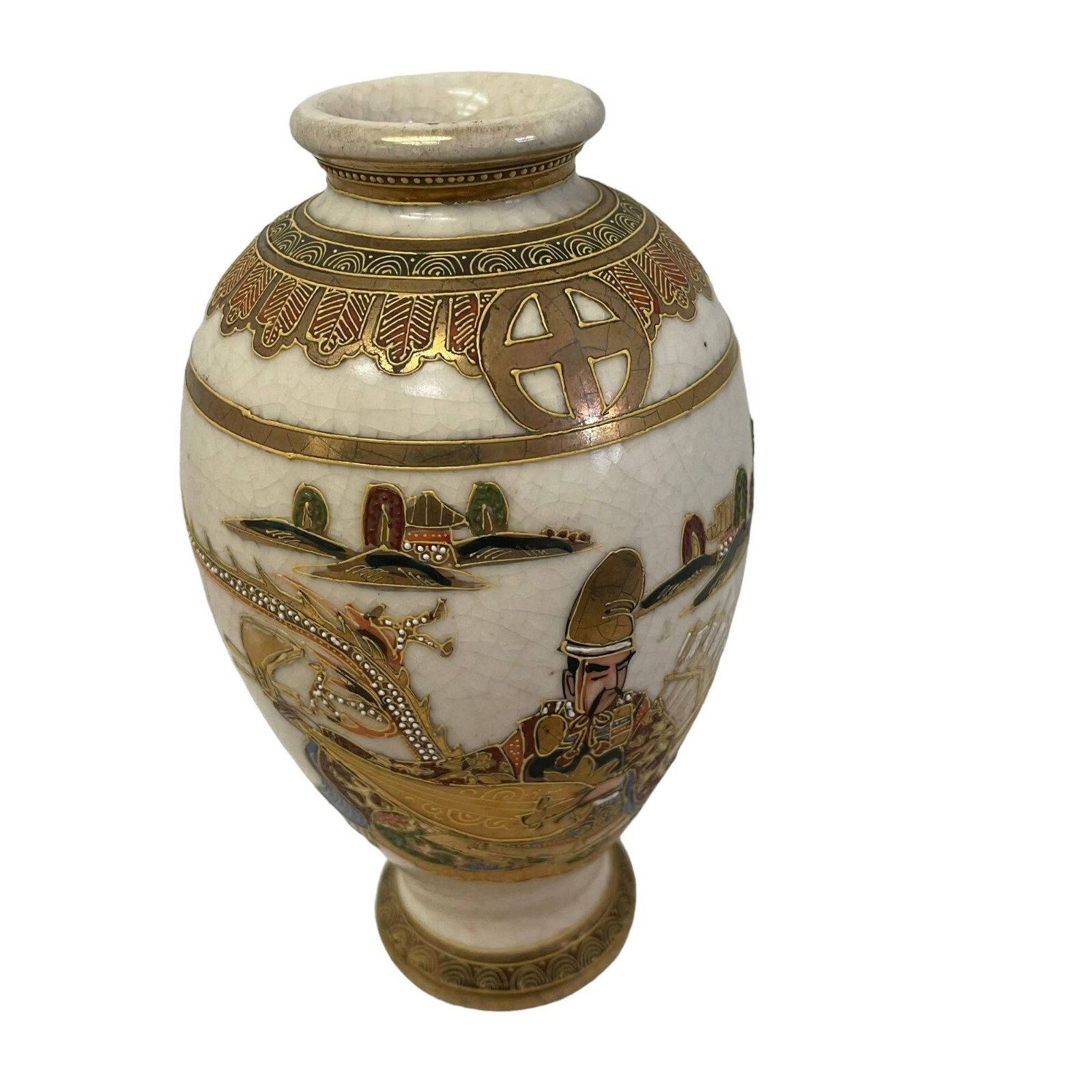 Vintage Kyo Satsuma Export Vase Kusube Mark Early 20th Century Kyoto ...