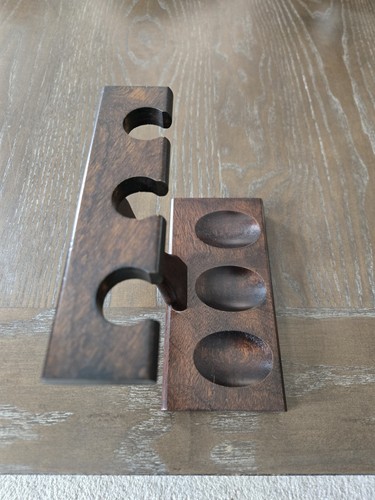 Vintage Walnut Wood 3 Pipe Stand Holder | eBay