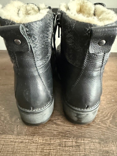 Bos. & Co. Gallow Prima Womens Black Leather Wool Lined Lace Up Boots ...