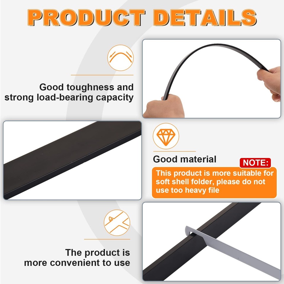 24 Pcs Hanging File Rail and Clip Set 16 Aluminum Hanging File Clips 8 ...