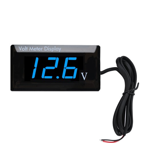 Blue DC 12V LED Digital Display Voltmeter Gauge for Car Motorcycle ...