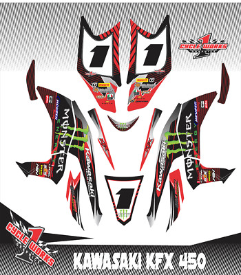 Kawasaki KFX 450 R 450R 2008-2023 CUSTOM GRAPHICS KIT DECALS GAMBLE RD ...
