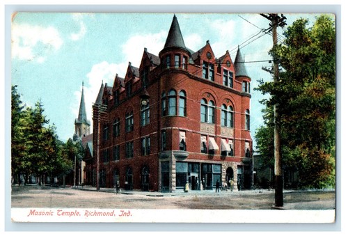 c1910 Masonic Temple, Richmond Indiana IN Unposted Antique Postcard | eBay