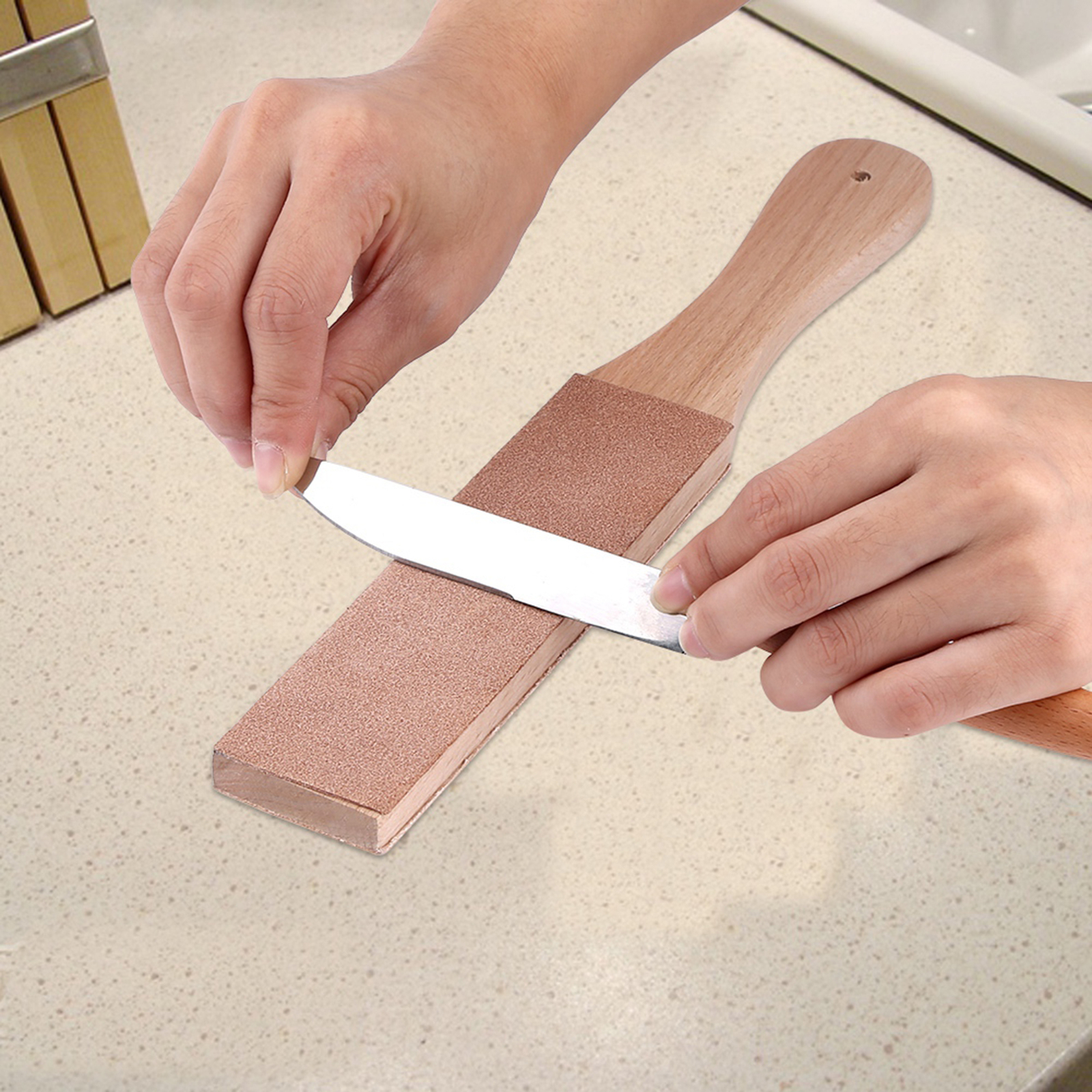 Leather Sharpening Wood Handle Strop Tool DIY Leather Craft | eBay