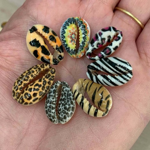Colourful Cowry Shell Charm, Pukka SHELL Animal print Shells, Jewellery ...
