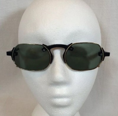 Vintage Black Gold Rim Retro Mauritius Sunglasses Unique Original MOD ...