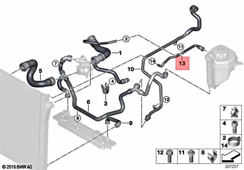 Genuine Radiator Vent Pipe BMW X5 E70 X5 3.0si SAV 17127555290 | eBay