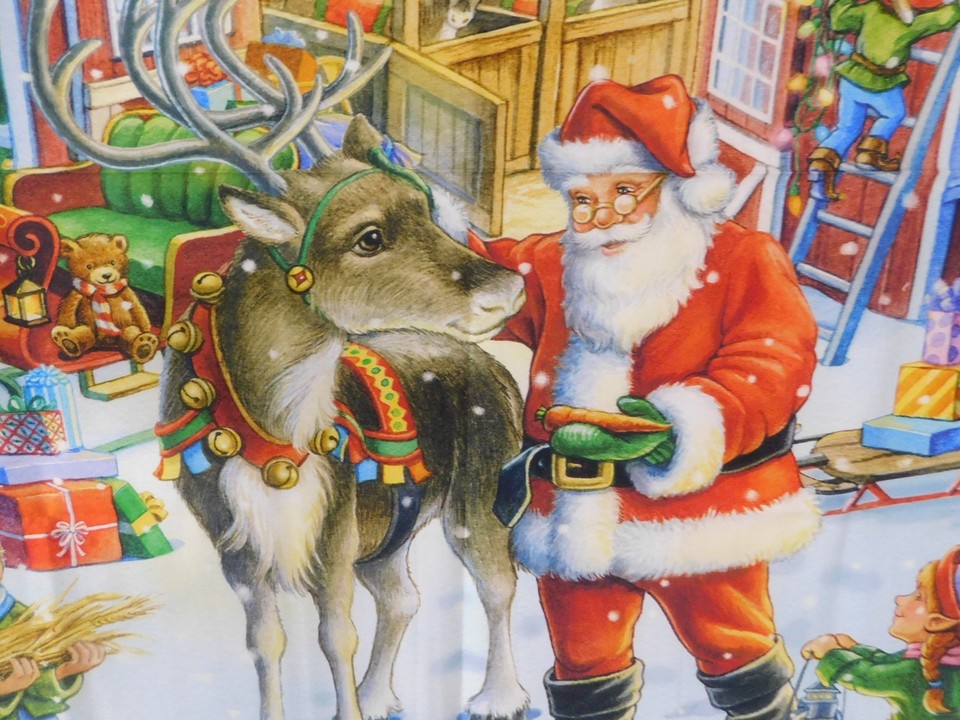 Ready Rudolph Santa 45"Fabric Panel from Marshall dry Goods 100% cotton ...