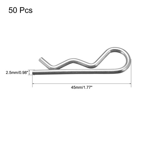 2.5mm x 45mm Carbon Steel R Shape Spring Cotter Clip Pin Fastener ...
