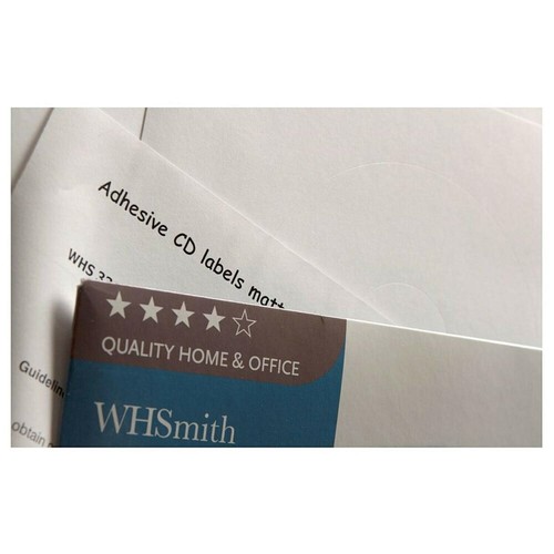 WHSmith CD / DVD A4 Self-adhesive Matt Labels for Inkjet Printers Pack ...
