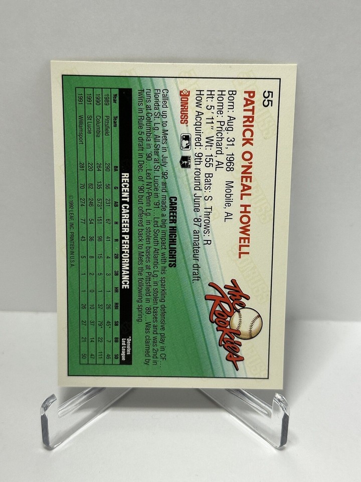 1992 Donruss The Rookies Pat Howell #55 New York Mets - Rookie | eBay