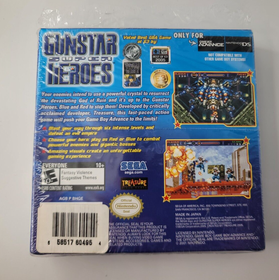 Gunstar Super Heroes Nintendo GameBoy Advance Complete In Box CIB Mint ...