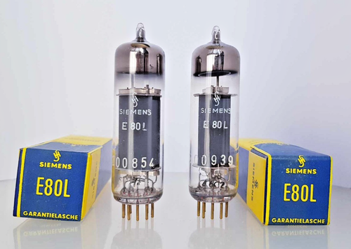 2 x E80L SIEMENS MATCHED PAIR Pentode Output Tubes 6227 NEW BOX | eBay