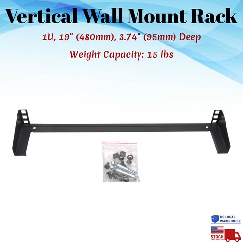Vertical 1U 19" Wall Mount Server Rack Network IT Bracket Space Saver ...