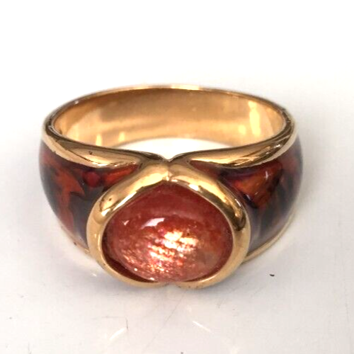 Vtg Ring MARKED CHATEAU CA 925 STERLING SILVER Size 10 Gold Wash Band ...