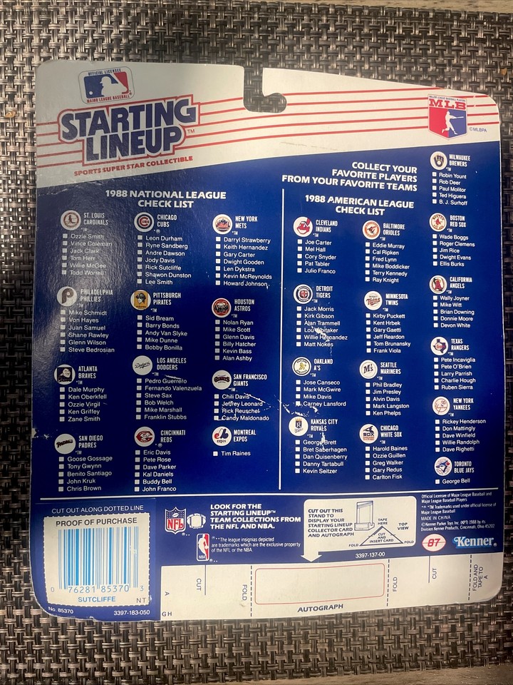 1988 Rick Sutcliffe Chicago Cubs Starting Lineup Sports Superstar ...