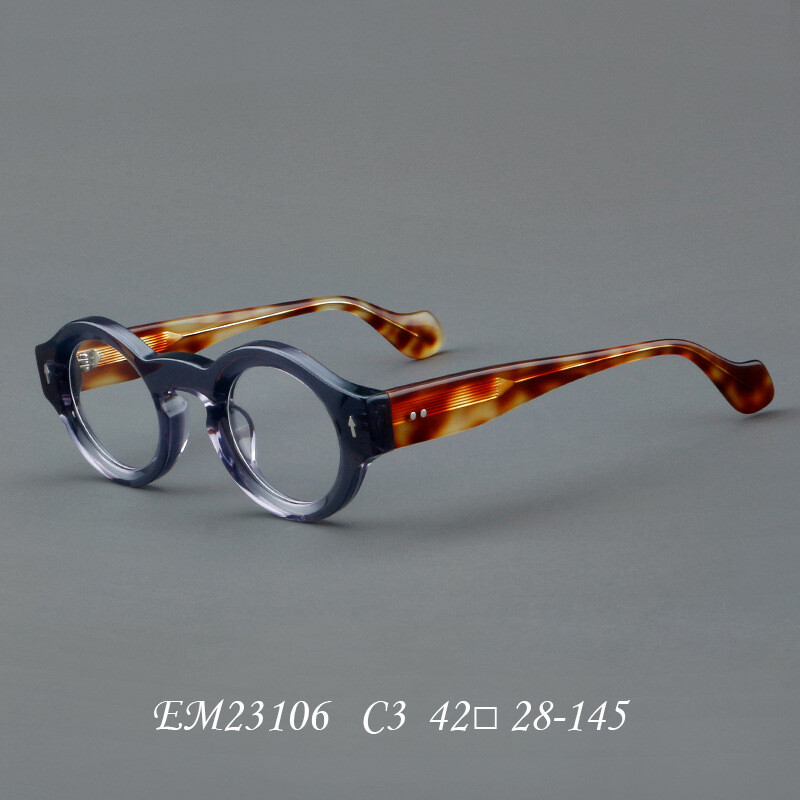 Acetate Round Retro Eyeglasses For Men Women Classic Glasses Thick ...