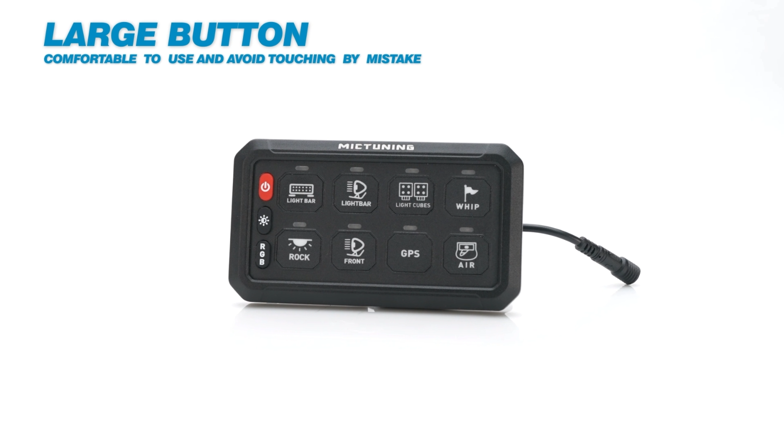 RGB 8 Gang LED Switch Panel On-Off Circuit Control For Jeep Off-Road ...