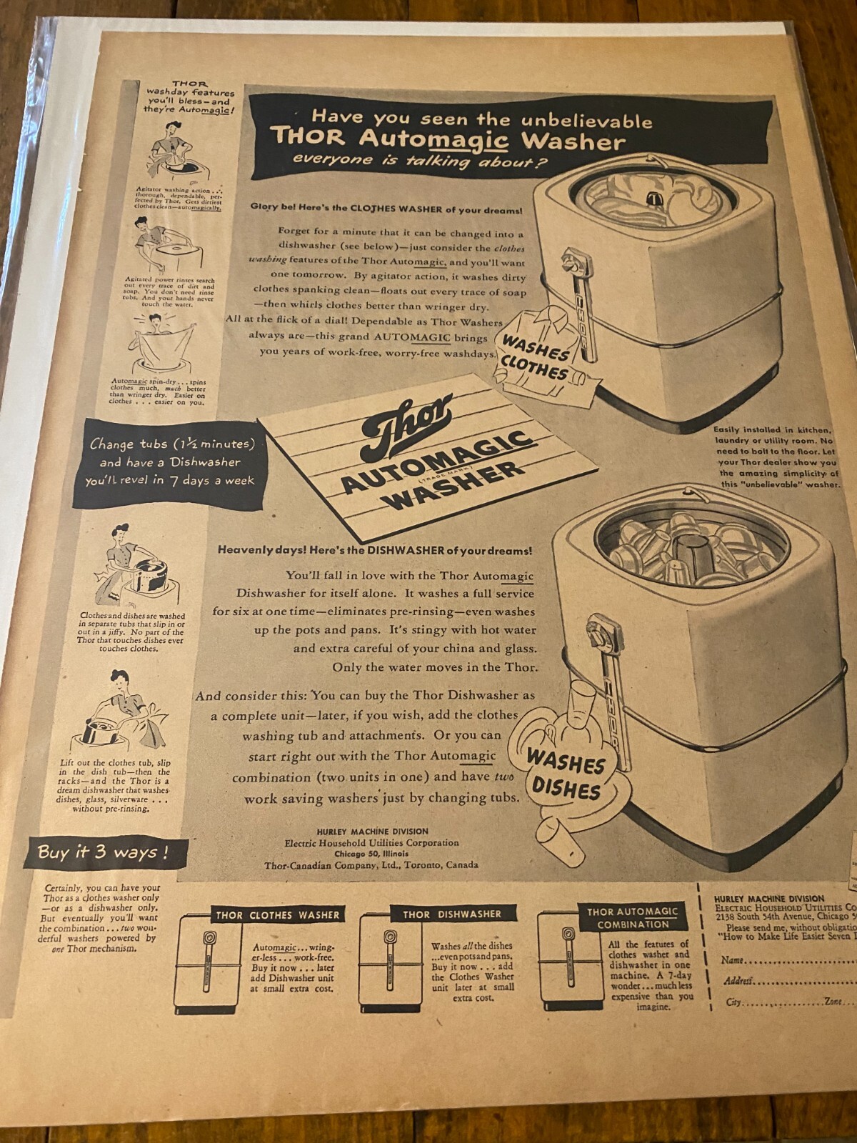 Vintage 1946 Thor Automatic Washer ad | eBay