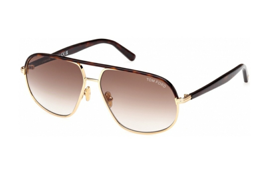 Tom Ford Maxwell FT1019 28F Rose Gold Havana/Brown Gradient 59 mm ...