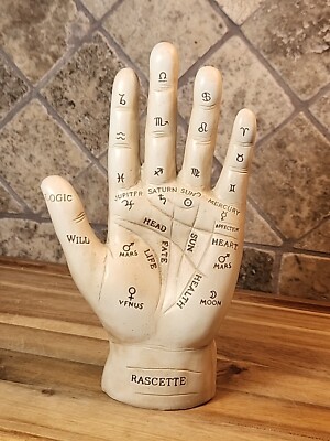 Palmistry Hand Palm 7.5" Resin Figurine Reading Model Fortune Telling ...