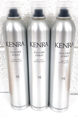 KENRA VOLUME 25 SPRAY 10 Oz SUPER HOLD FINISHING HAIRSPRAY 3 CAN SET ...