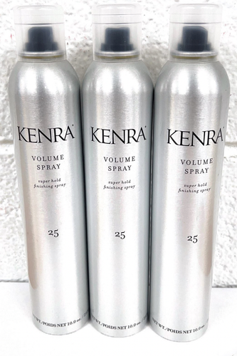 KENRA VOLUME 25 SPRAY 10 Oz SUPER HOLD FINISHING HAIRSPRAY 3 CAN SET ...