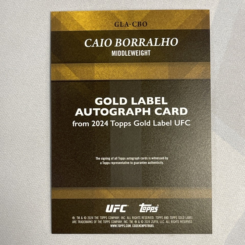 2024 Topps Gold Label UFC Gold Label Auto Caio Borralho /249 | eBay