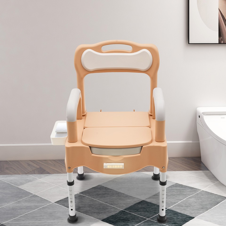 Height Adjustable Bath Seat Bedside Commode Toilet Chair Heavy Duty ...