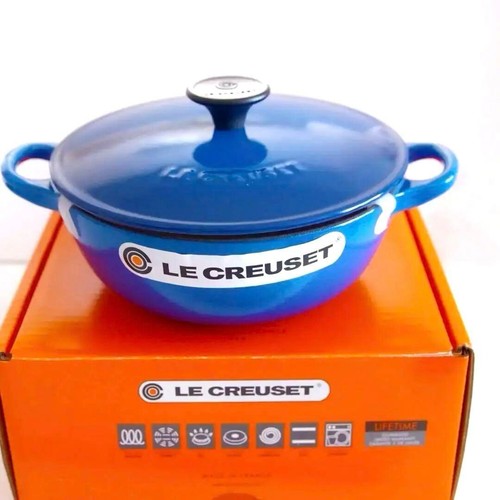 Le Creuset Marmite 18cm 1.3L Marseille Blue Cast Iron Made in France ...