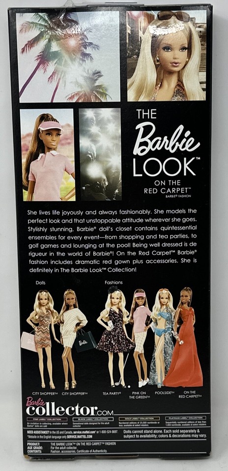 The Barbie Doll Mattel Look On The Red Carpet X9193 Black Label ...