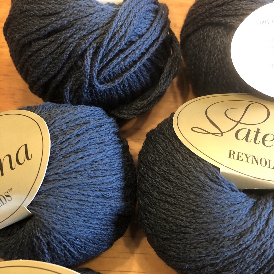 9x Reynolds Paterna 100% Virgin Wool 50g Navy Blue Color | eBay