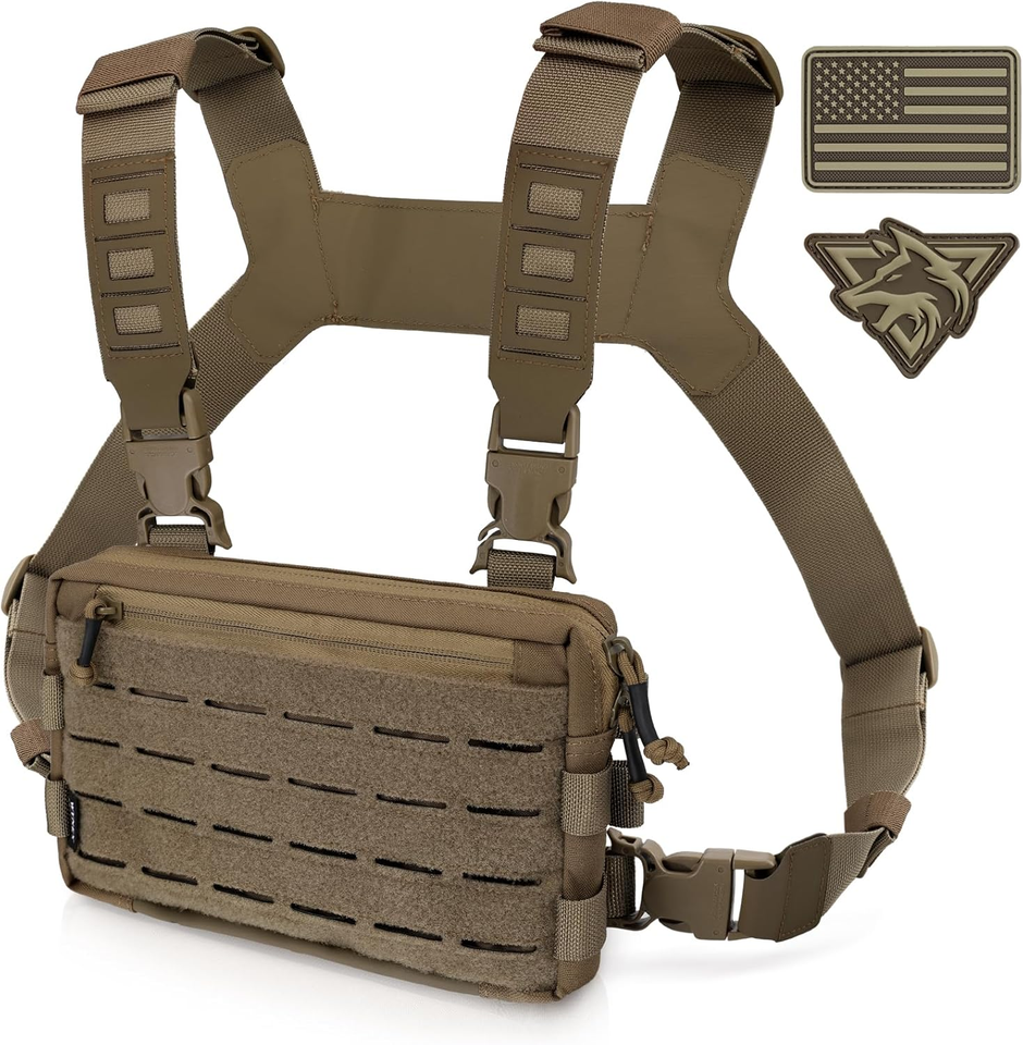 Tactical Chest Rig Pack for Men, Running Chest Bag with Front Loop ...