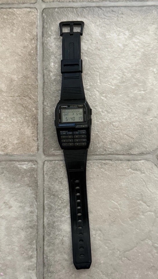 Casio Data Bank 150 DB-150 Vintage Calculator Watch Illuminator Fully ...