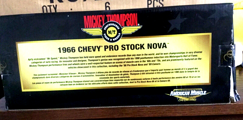 ERTL American Muscle Mickey Thompson 1966 Chevy Pro Stock Nova 1:18 no ...