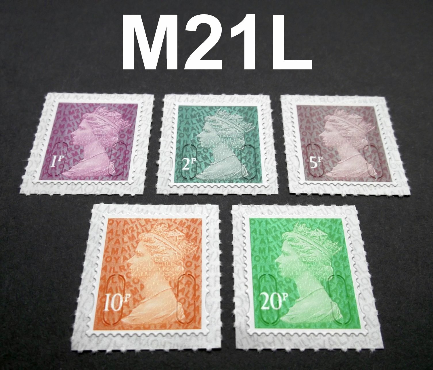 2021 M21L 1p 2p 5p 10p 20p Set of 5v SINGLE STAMPS from Counter Sheets ...