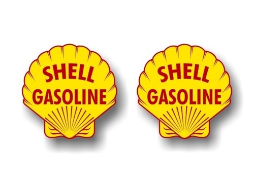 2 Vintage MDL# SHELGAS04 Gasoline Pump Decals Gas Station Sign Stickers ...