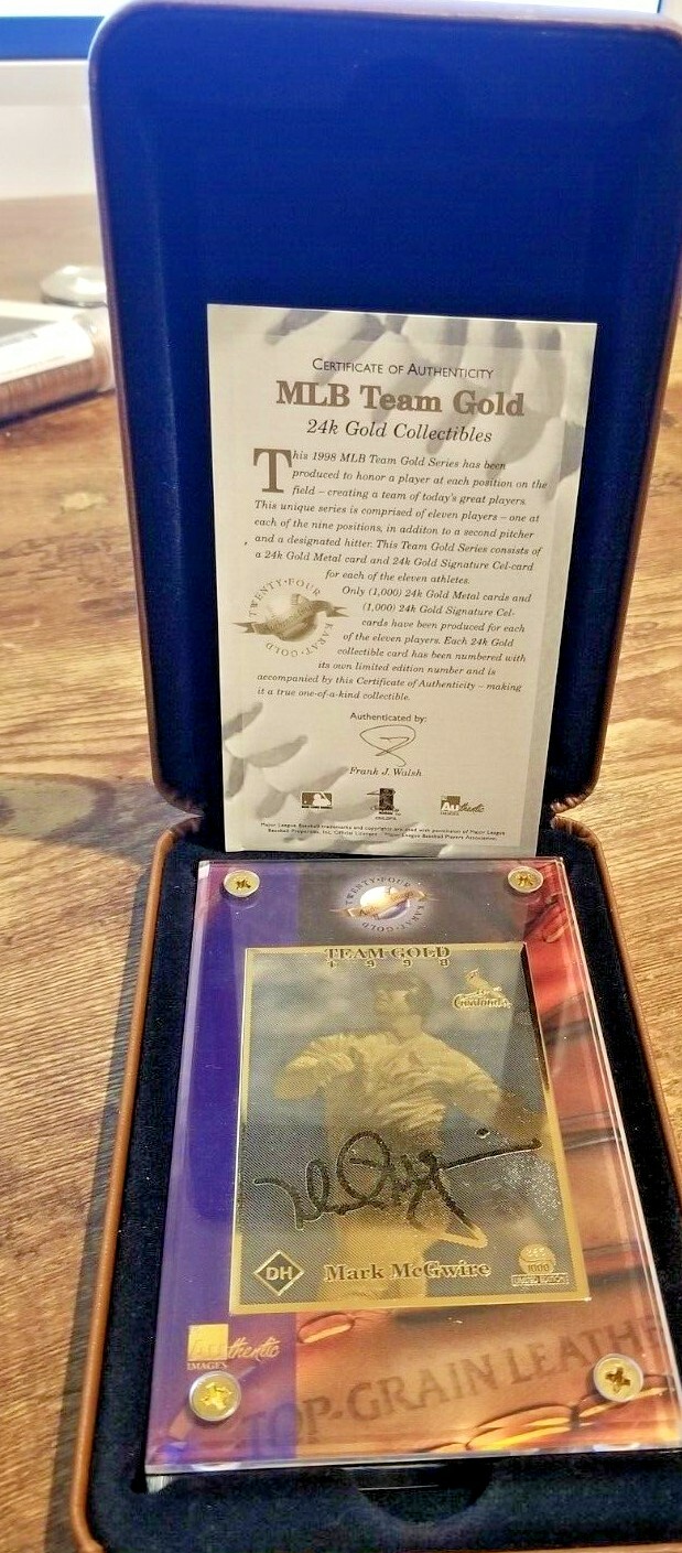 Authentic 1998 Mark McGwire 24K Team Gold baseball card #365/1000 (w ...