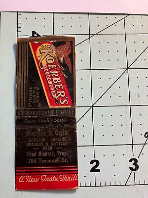 Vintage Matchbook Cover Koerber's Beer Richter's Cafe - GLUED BACK | eBay