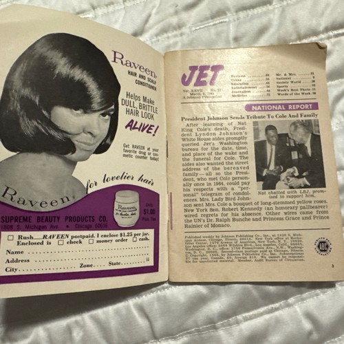 Jet Magazine March 4 1965 Nat King Cole 1919 - 1965 No Label 1960's | eBay