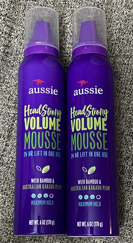 Aussie Head Strong Volume Mousse Max Hold 6 oz 24 Hour Lift Lot Of 2 | eBay