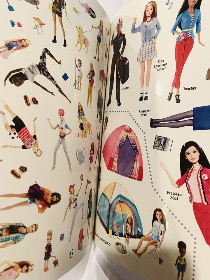 Barbie Super Sticker Book 568 Stickers Six Decades Scenes Great Gift ...